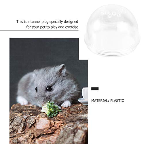 POPETPOP Small Animals Hamster Cage Hole Cover with Ventilated Cage External Holes Tube Stopper Plug End Cap Interface Fitting Cage Baffle Accessories Random Color