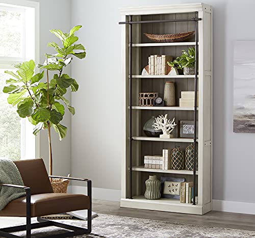 Martin Furniture Fully Assembled 8' Tall Bookcase, Aged Chateau White