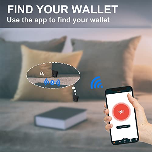 Anti-Lost Bluetooth Wallet Tracker & Finder GPS Position Locator Mens Slim Minimalist trackable Cool Leather Wallet Credit Card Holder Gifts with Box