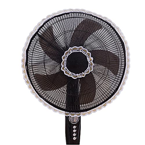 CALIDAKA Round Electric Fan Guard Dust Cover Electric Fan Mesh Covers Pedestal Fan, Standing Floor Fan, Oscillating Summer Washable Dustproof Safety Fan Protection Mesh(Black/S)