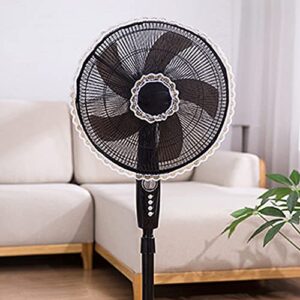 CALIDAKA Round Electric Fan Guard Dust Cover Electric Fan Mesh Covers Pedestal Fan, Standing Floor Fan, Oscillating Summer Washable Dustproof Safety Fan Protection Mesh(Black/S)