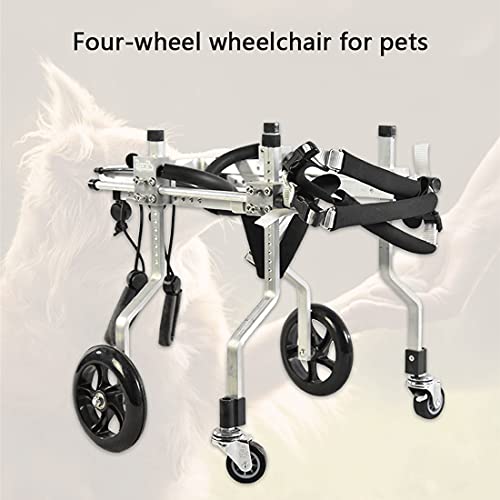 YUEG Dog Wheelchair Four Wheels Adjustable Pet Wheelchair Dogs Front and Hind Leg Rehabilitation Cart Paralyzed Pet Walk Assistant for Handicapped Small Medium Large Dogs L