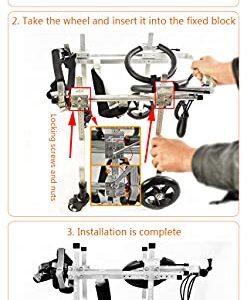 YUEG Dog Wheelchair Four Wheels Adjustable Pet Wheelchair Dogs Front and Hind Leg Rehabilitation Cart Paralyzed Pet Walk Assistant for Handicapped Small Medium Large Dogs L