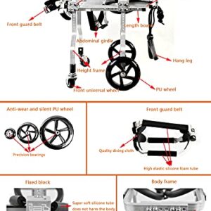 YUEG Dog Wheelchair Four Wheels Adjustable Pet Wheelchair Dogs Front and Hind Leg Rehabilitation Cart Paralyzed Pet Walk Assistant for Handicapped Small Medium Large Dogs L