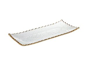 godinger serving tray platter gamma gold - 18.5x7.5