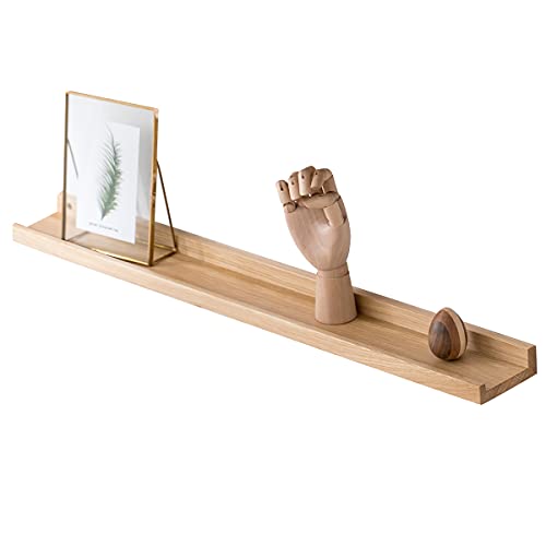 INMAN Floating Shelf for Wall Natural Walnut Wood Wall Shelves Picture Ledge Display Shelf Hanging Wall Bookshelf for Living Room Bedroom Kitchen Office Home Décor (Natural, 24inches)