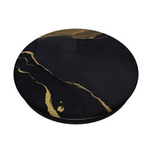 Black Marble-Look Golden PopSockets PopGrip: Swappable Grip for Phones & Tablets