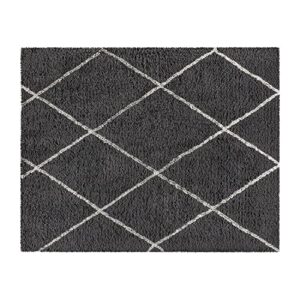 flash furniture shag style diamond trellis area rug - 5' x 7' - ivory