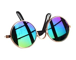 funny cat sunglasses dog glasses metal retro circular glasses puppy pet eyewear for cosplay costume photos props