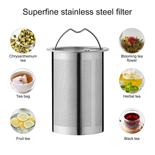 Glass Teapots for Stove Top (40oz/1200ml) Thicken Tea Pots for Loose Tea with Basket Infusers, Glass Tea Kettle Ideal Tea Sets for Women Tea Maker Gift