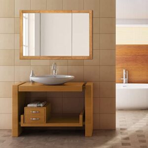 Design House 530584-NOK Richland 48 inches W x 4.75 inches D x 30 inches H Assembled Framed Tri-View Surface-Mount Bathroom, 48x30, Nutmeg Oak