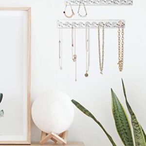 Zreal Necklace Holder, Acrylic Necklace Hanger, Wall Jewelry Organizer with 10 Jewelry Hooks in Seashell Shape (2-pack Clear)