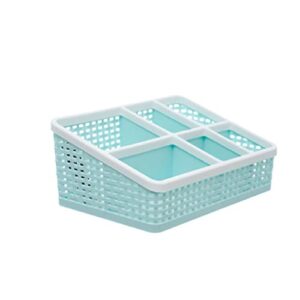 uxzdx cujux storage basket living room multifunctional plastic office desk storage box cosmetic storage basket (color : blue)