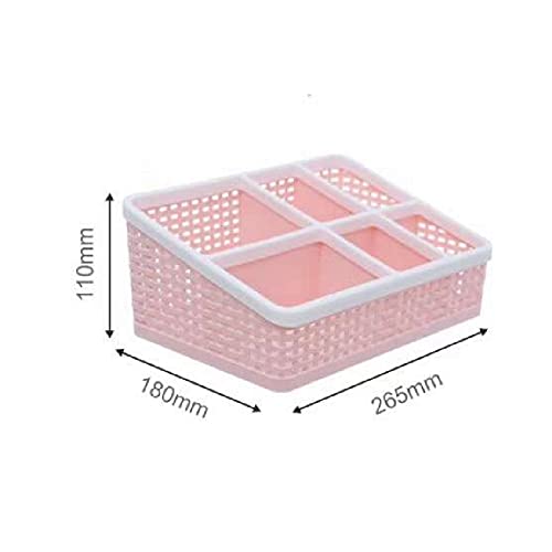 UXZDX CUJUX Storage Basket Living Room Multifunctional Plastic Office Desk Storage Box Cosmetic Storage Basket (Color : Blue)