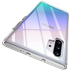 rayboen case for samsung galaxy note 10 plus 5g(not for note10), crystal clear shockproof non-slip protective cover, hard pc back & soft tpu frame slim phone case for galaxy note 10+ plus, clear