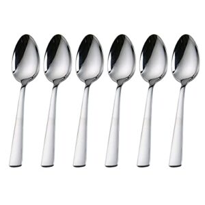 teaspoons set of 6,stainless steel tea spoons,6.29-inch flatware dessert spoon,dishwasher safe,silver