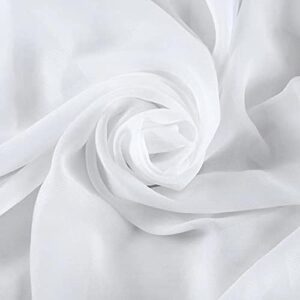 qidkeo white chiffon fabric by the yard 59" wide,10 yards continuous