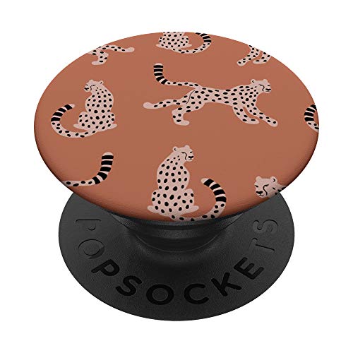 Cheetah Pattern Safari Animal Boho Modern Terracotta Neutral PopSockets PopGrip: Swappable Grip for Phones & Tablets