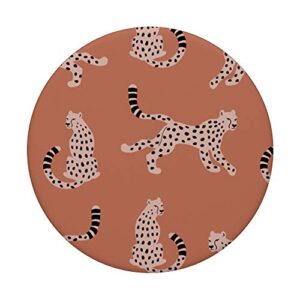 Cheetah Pattern Safari Animal Boho Modern Terracotta Neutral PopSockets PopGrip: Swappable Grip for Phones & Tablets