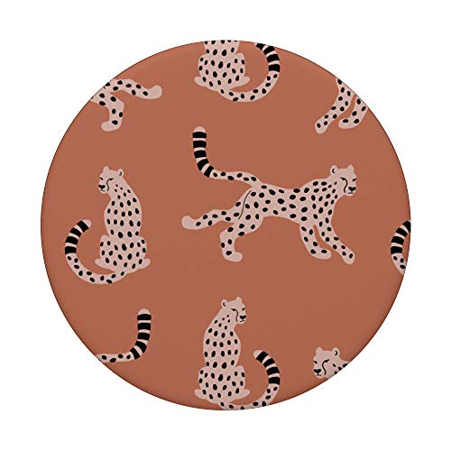 Cheetah Pattern Safari Animal Boho Modern Terracotta Neutral PopSockets PopGrip: Swappable Grip for Phones & Tablets