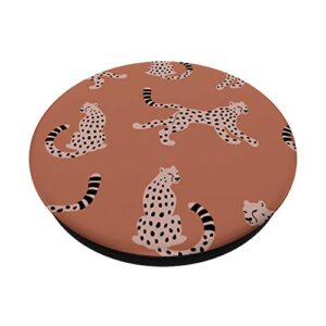 Cheetah Pattern Safari Animal Boho Modern Terracotta Neutral PopSockets PopGrip: Swappable Grip for Phones & Tablets