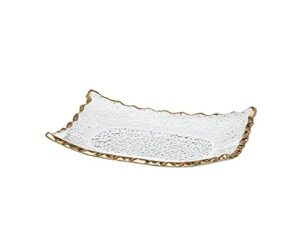 godinger serving tray platter gamma gold - 8x6 inches