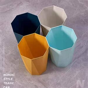 Diamond Diamond Shape Trash can Without Cover, Plastic Material is Strong and Durable, Simple Navy blue