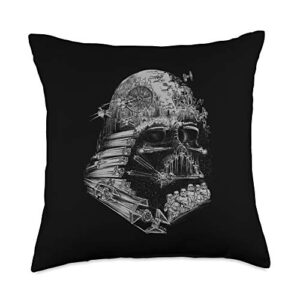 star wars darth vader death star mashup throw pillow