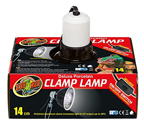 5.5" Reptile Deluxe Porcelain Clamp Lamp 100w Maximum - Includes Attached DBDPet Pro-Tip Guide