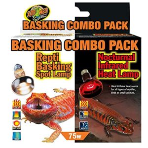 Zoomed Reptile Basking Light Combo Pack - Includes Attached DBDPet Pro-Tip Guide (75w Basking & 75w Infrared Bulb)