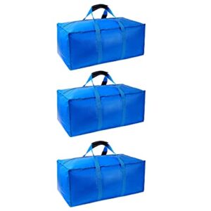 BEISUOSI Moving & Storage Bags - Heavy Duty Extra Large with zipper, Clothes Storage, Blue Space Saver bag 3psc