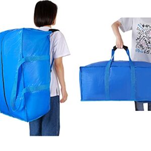 BEISUOSI Moving & Storage Bags - Heavy Duty Extra Large with zipper, Clothes Storage, Blue Space Saver bag 3psc