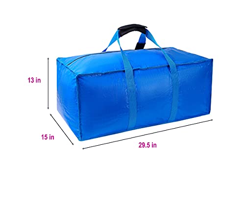 BEISUOSI Moving & Storage Bags - Heavy Duty Extra Large with zipper, Clothes Storage, Blue Space Saver bag 3psc