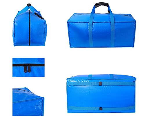 BEISUOSI Moving & Storage Bags - Heavy Duty Extra Large with zipper, Clothes Storage, Blue Space Saver bag 3psc