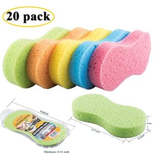 Huvai 20 Pack Car Wash Sponges Multi-Functional Sponge Multi-Color Cleaning Sponges with Vacuum Compressed Packing