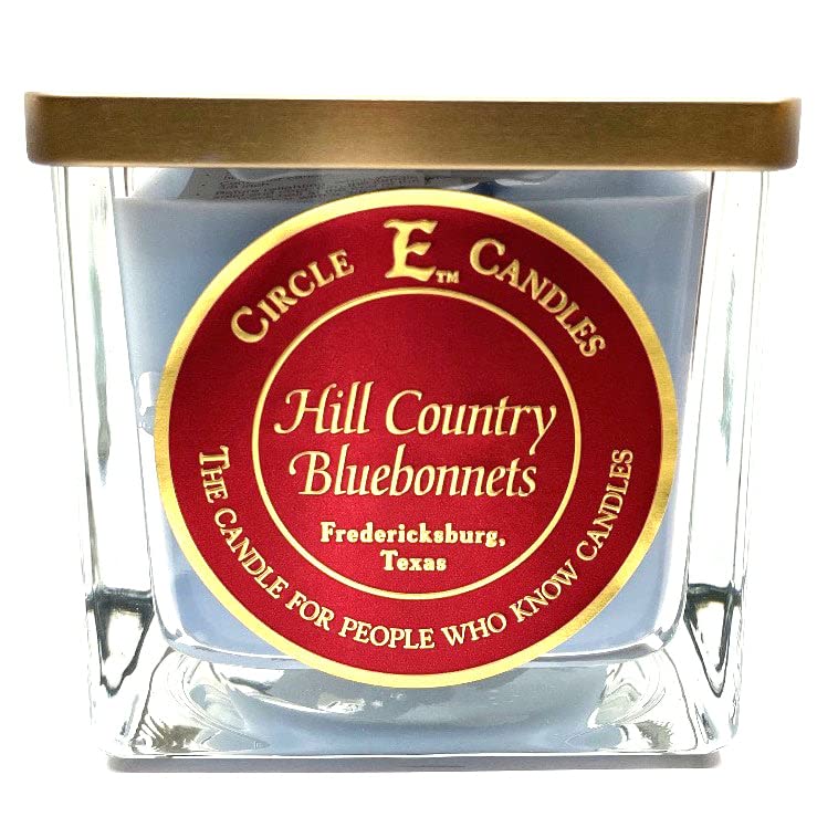 Circle E Candles, Hill Country Bluebonnets Scent, Medium Size Jar Candle, 22oz, 2 Wicks