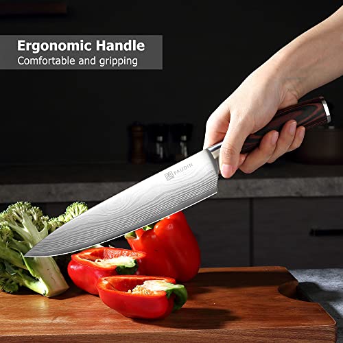 PAUDIN Kitchen Knife Set, 3 Piece High Carbon Stainless Steel Professional Chef Knife Set with Ultra Sharp Blade & Wooden Handle (Kitchen Knife Set 3 Pcs)