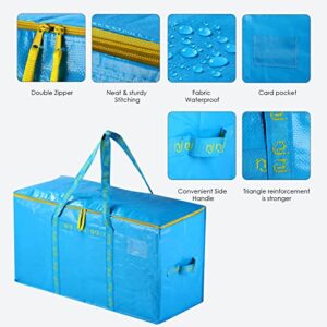 Extra Large Heavy Duty Moving Bags,Storage Bags with Handles for Packing ,4 Large Totes,Waterproof Oversized Organizers,Reinforced Puncture Resistance and Strong Zipper Pulls,Alternative To Moving Box