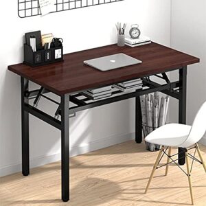 keo folding desk, 2 tier, no assembly, computer desk home office desk study writing table for small space offices (47.3 inches)