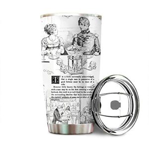 pride and prejudice pages stainless steel tumbler 20oz & 30oz travel mug