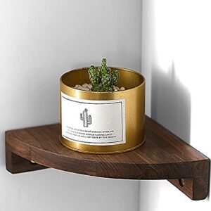 Lawei Set of 3 Wood Corner Shelf Wall Mount, Solid Wood Floating Corner Shelves Wall Hanging Corner Shelves for Display of Books, Small Plant, Photos, Wall Decor