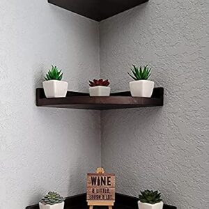 Lawei Set of 3 Wood Corner Shelf Wall Mount, Solid Wood Floating Corner Shelves Wall Hanging Corner Shelves for Display of Books, Small Plant, Photos, Wall Decor