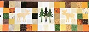 Autumn Table Runner Wall Hanging Kit - Fabric Charm Packs - 2.5-Inch Precut Fabric - Quilt Fabric - 100% Quilting Cotton - Quilting Fabrics - Cabin - Bear - Moose