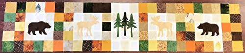 Autumn Table Runner Wall Hanging Kit - Fabric Charm Packs - 2.5-Inch Precut Fabric - Quilt Fabric - 100% Quilting Cotton - Quilting Fabrics - Cabin - Bear - Moose