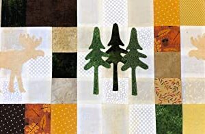 Autumn Table Runner Wall Hanging Kit - Fabric Charm Packs - 2.5-Inch Precut Fabric - Quilt Fabric - 100% Quilting Cotton - Quilting Fabrics - Cabin - Bear - Moose