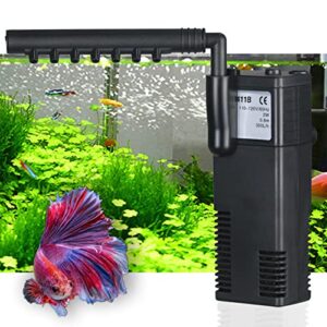 tararium quiet betta fish aquarium internal filter biochemical 79 gph rain shower design small 3 in 1 oxygen air and water pump multifunctional submersible for 2-10 gallon fish turtle tank