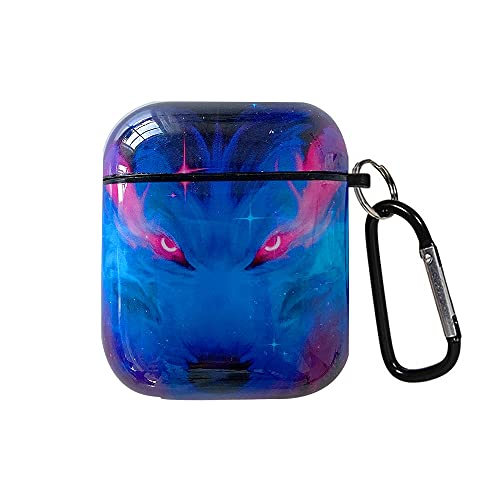 Compatible Airpods Case Cover for Apple AirPods 2&1 Cute Airpod Case for Girls IMD Painting Protective Skin Airpods Accessories with Keychain Airpods case Cute Skin Pattern (Oil Painting Wolf)