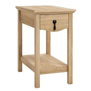 sauder adaline cafe wood side table with drawer in orchard oak, orchard oak finish