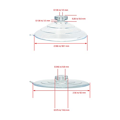 Ruiwaer 10pcs 60mm Large Suction Cups Use for Veg Ledge Shelf, Wreath, Sign, Christmas Ornament, Suncatchers, Decorations, Bird Feeder, Hanger, Windshield (Load-Bearing: 7 Pounds), Transparent