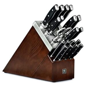 henckels forged accent 20 piece self sharpening knife block set with black handles